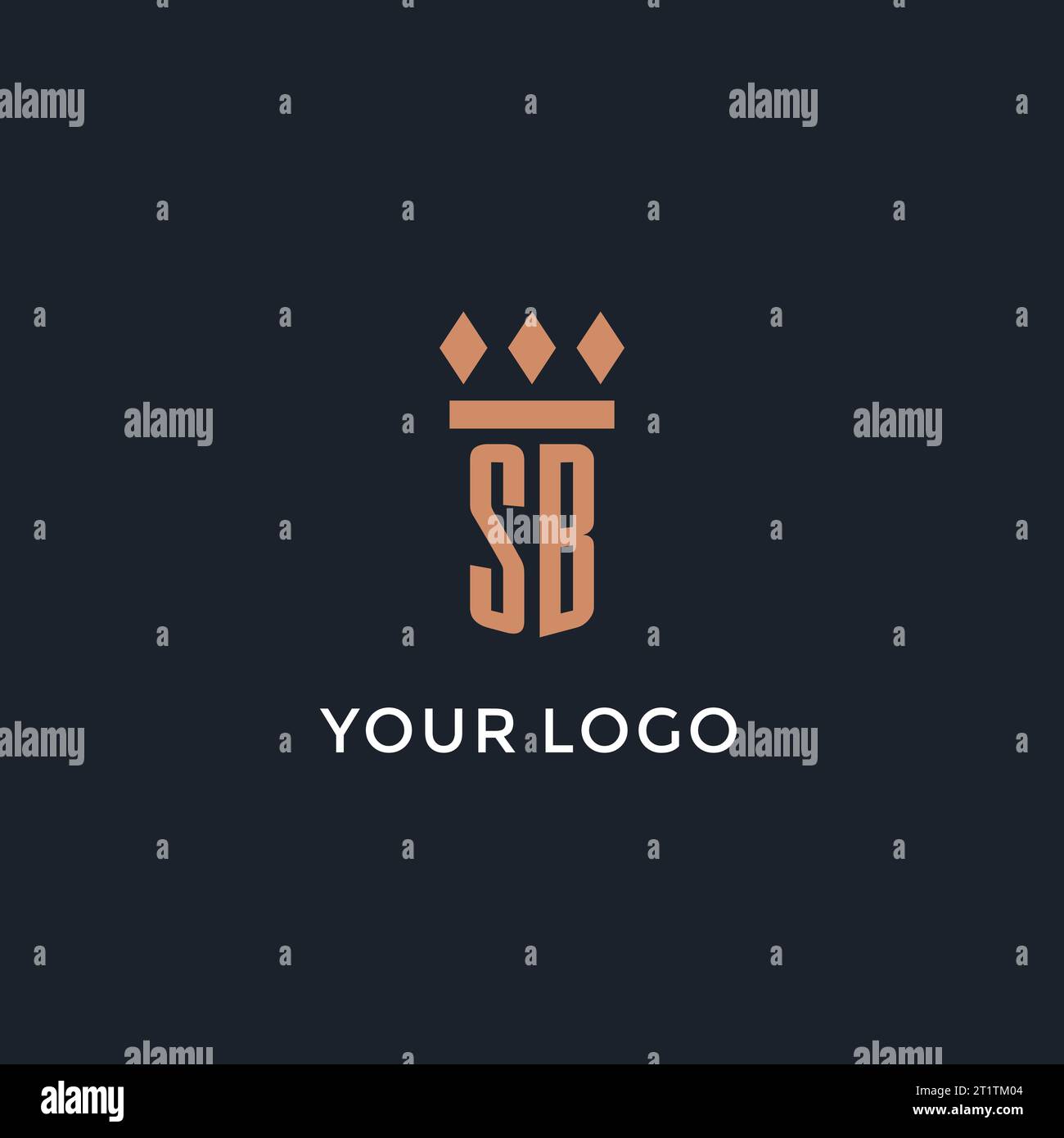 SB logo initial with pillar icon design, luxury monogram style logo for ...