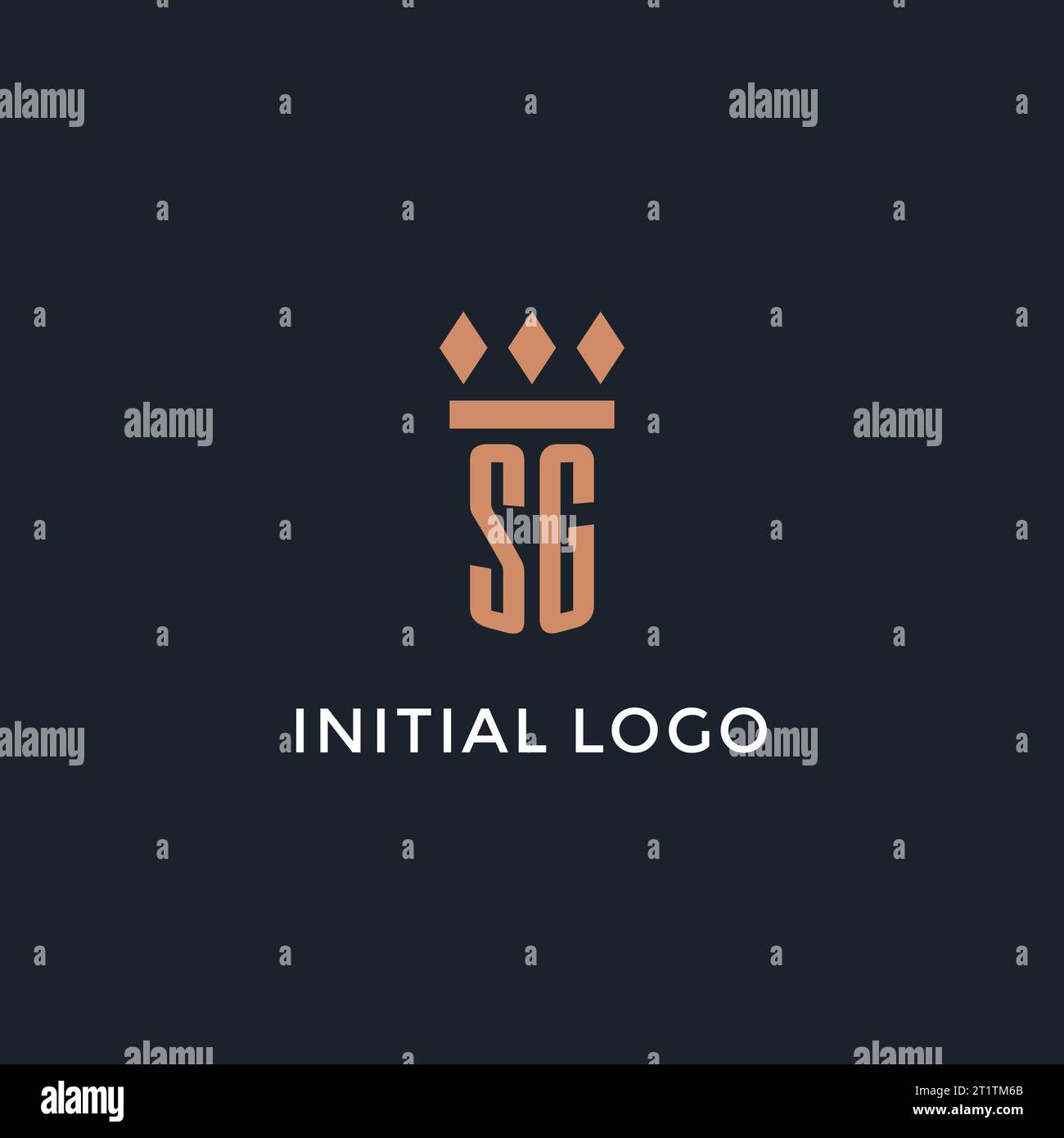 SG logo initial with pillar icon design, luxury monogram style logo for law firm and attorney ...