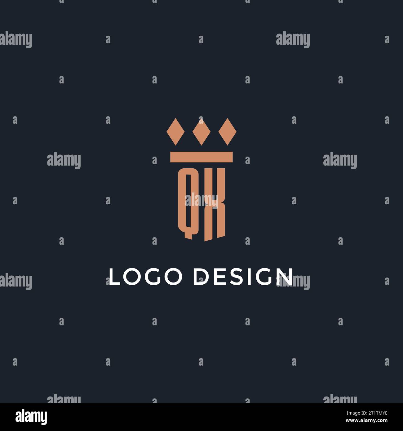 QX logo initial with pillar icon design, luxury monogram style logo for ...