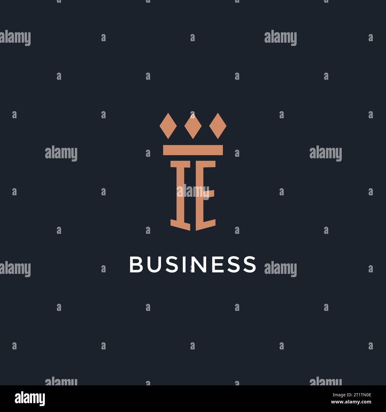 IE logo initial with pillar icon design, luxury monogram style logo for ...
