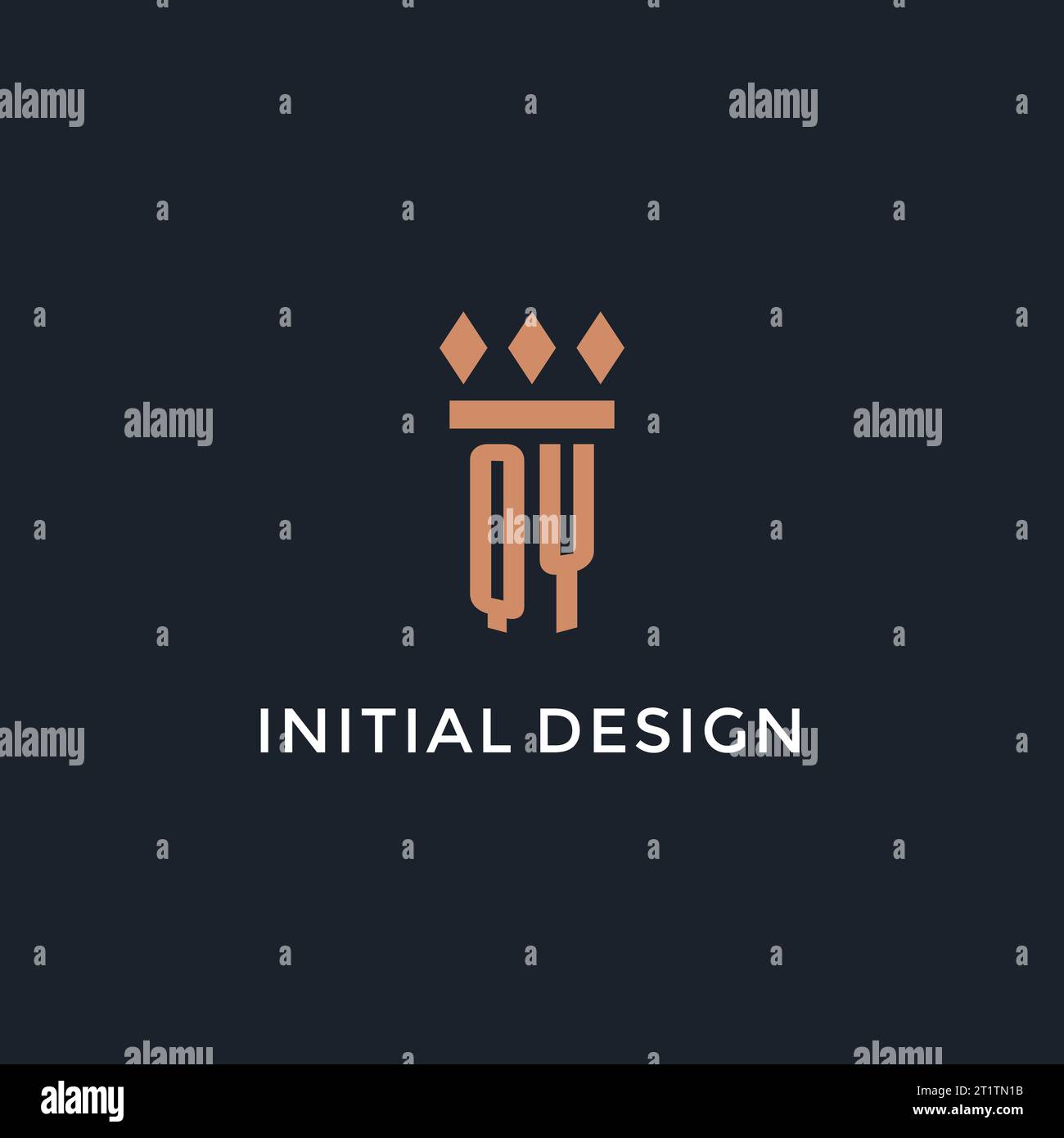 QY logo initial with pillar icon design, luxury monogram style logo for ...