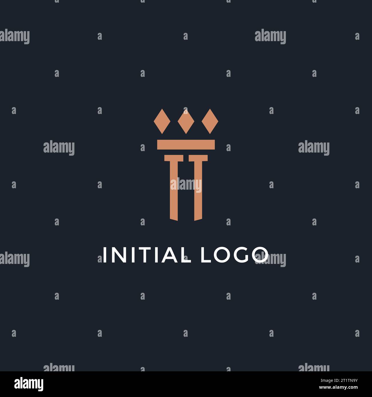 TT logo initial with pillar icon design, luxury monogram style logo for ...