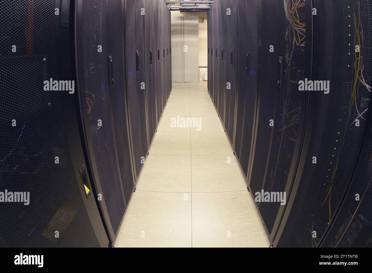 A high-tech data storage system is housed in the cyberspace center's ...