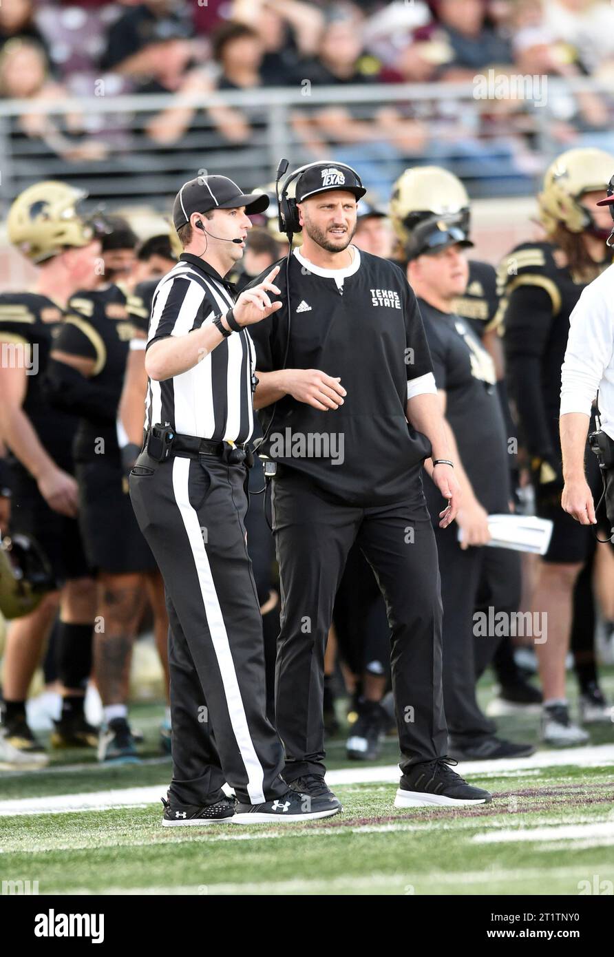 SAN MARCOS, TX - OCTOBER 14: Texas State Bobcats head coach G. J. Kinne ...