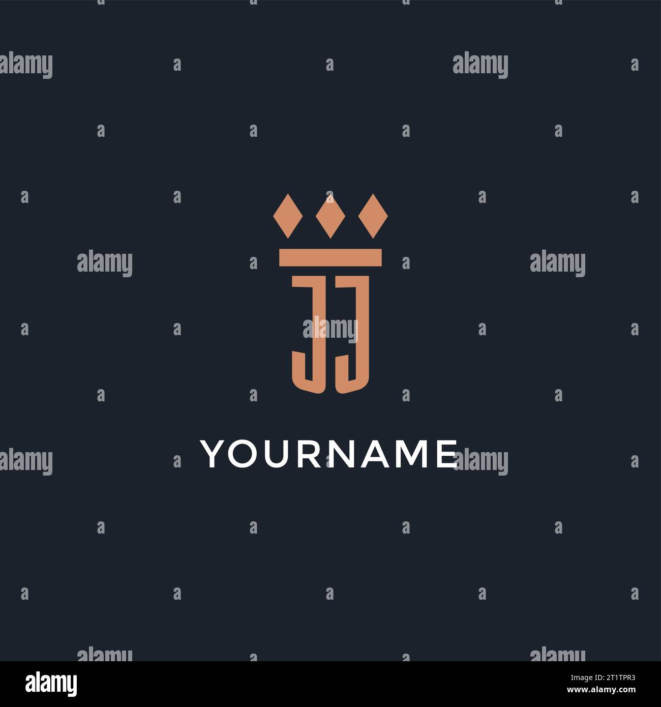 JJ logo initial with pillar icon design, luxury monogram style logo for ...