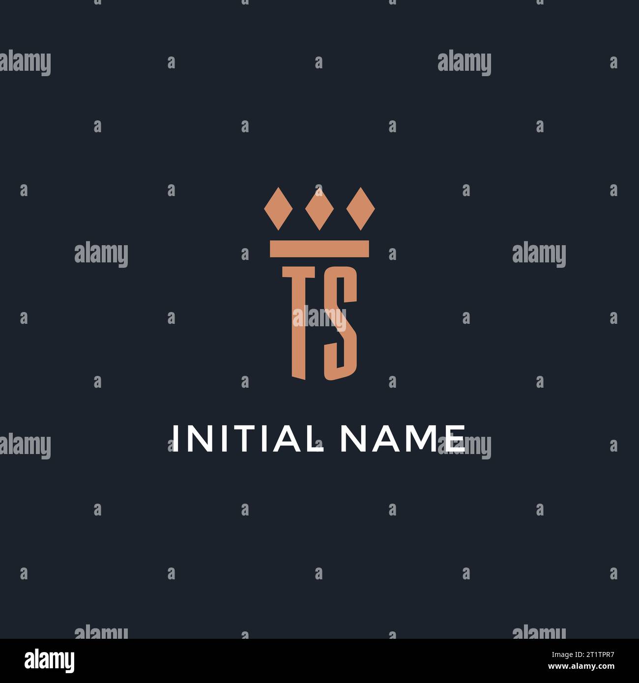 TS logo initial with pillar icon design, luxury monogram style logo for ...