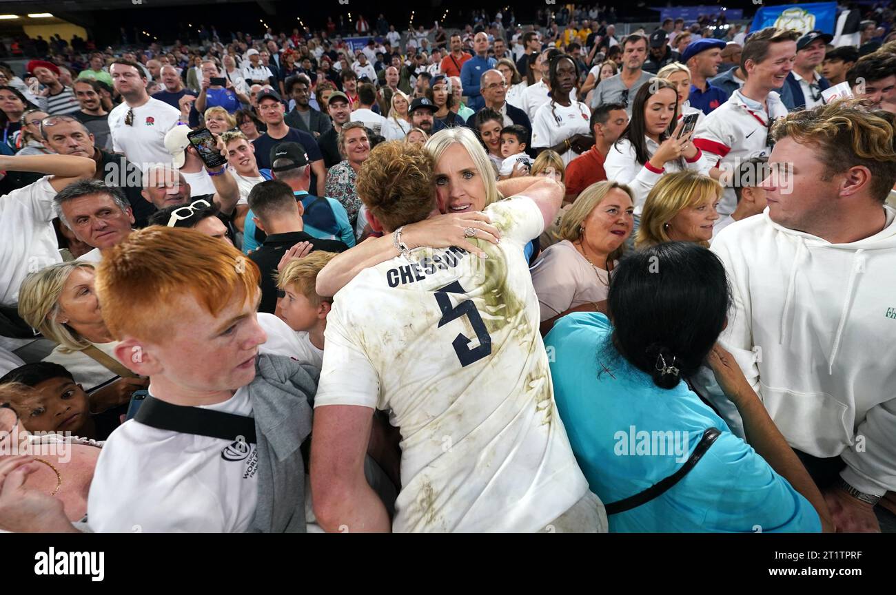 England's Ollie Chessum celebrates after the Rugby World Cup 2023 ...
