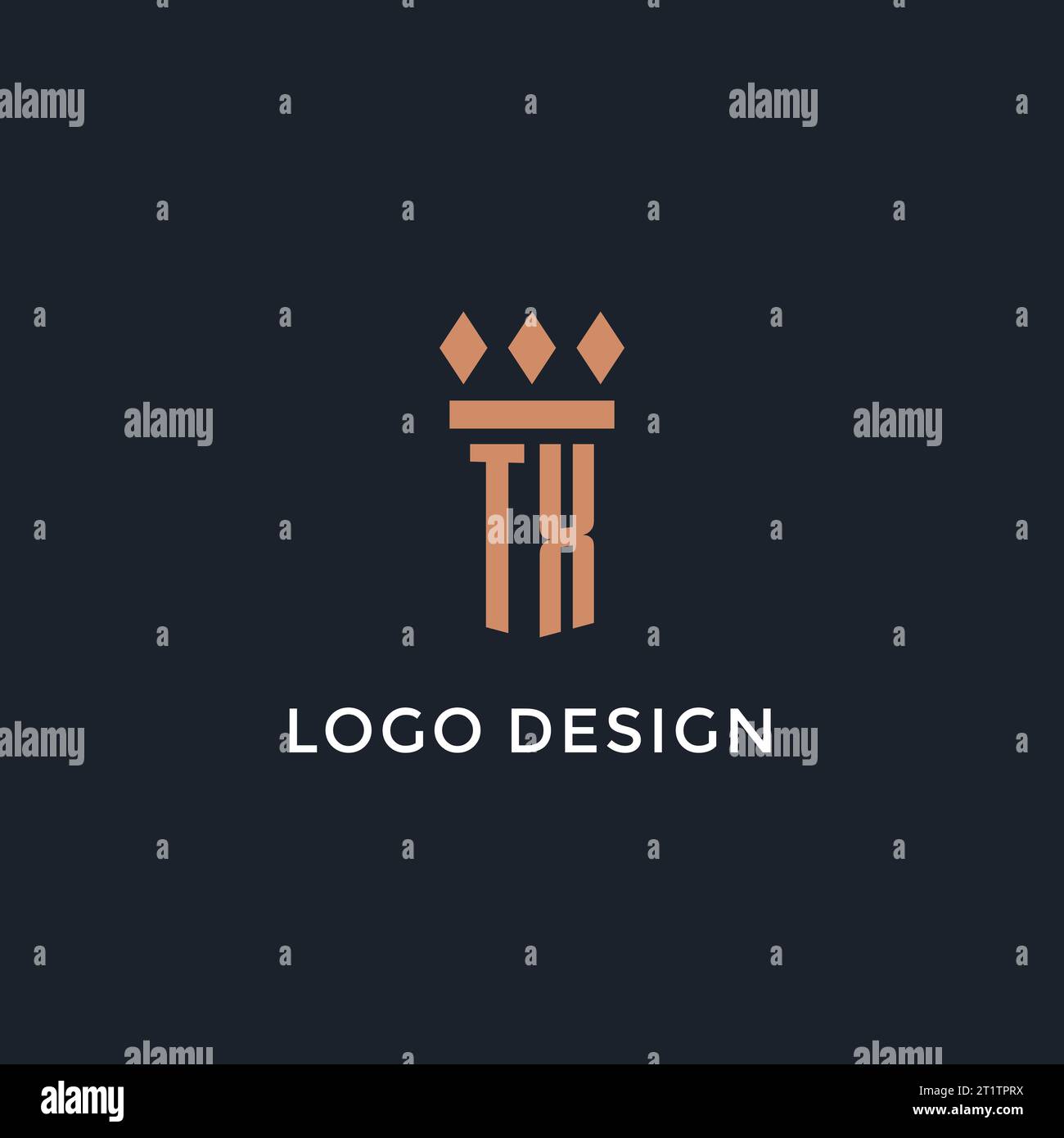 TX logo initial with pillar icon design, luxury monogram style logo for ...