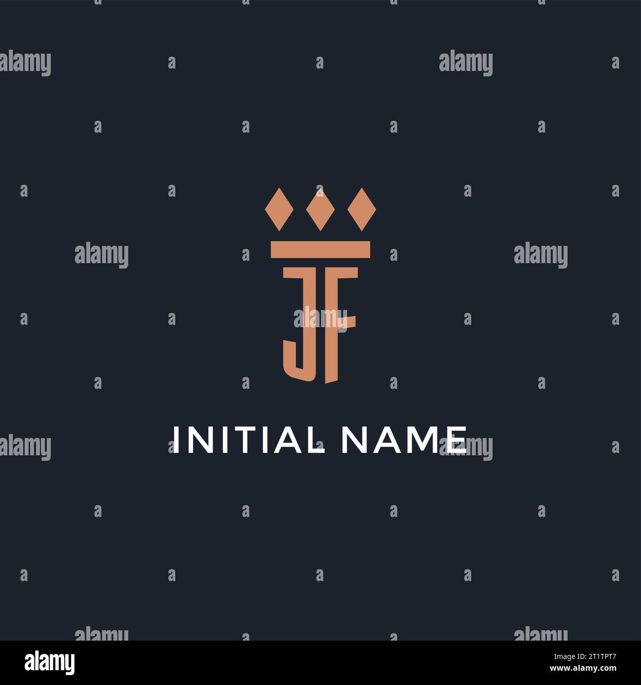JF logo initial with pillar icon design, luxury monogram style logo for law firm and attorney ...