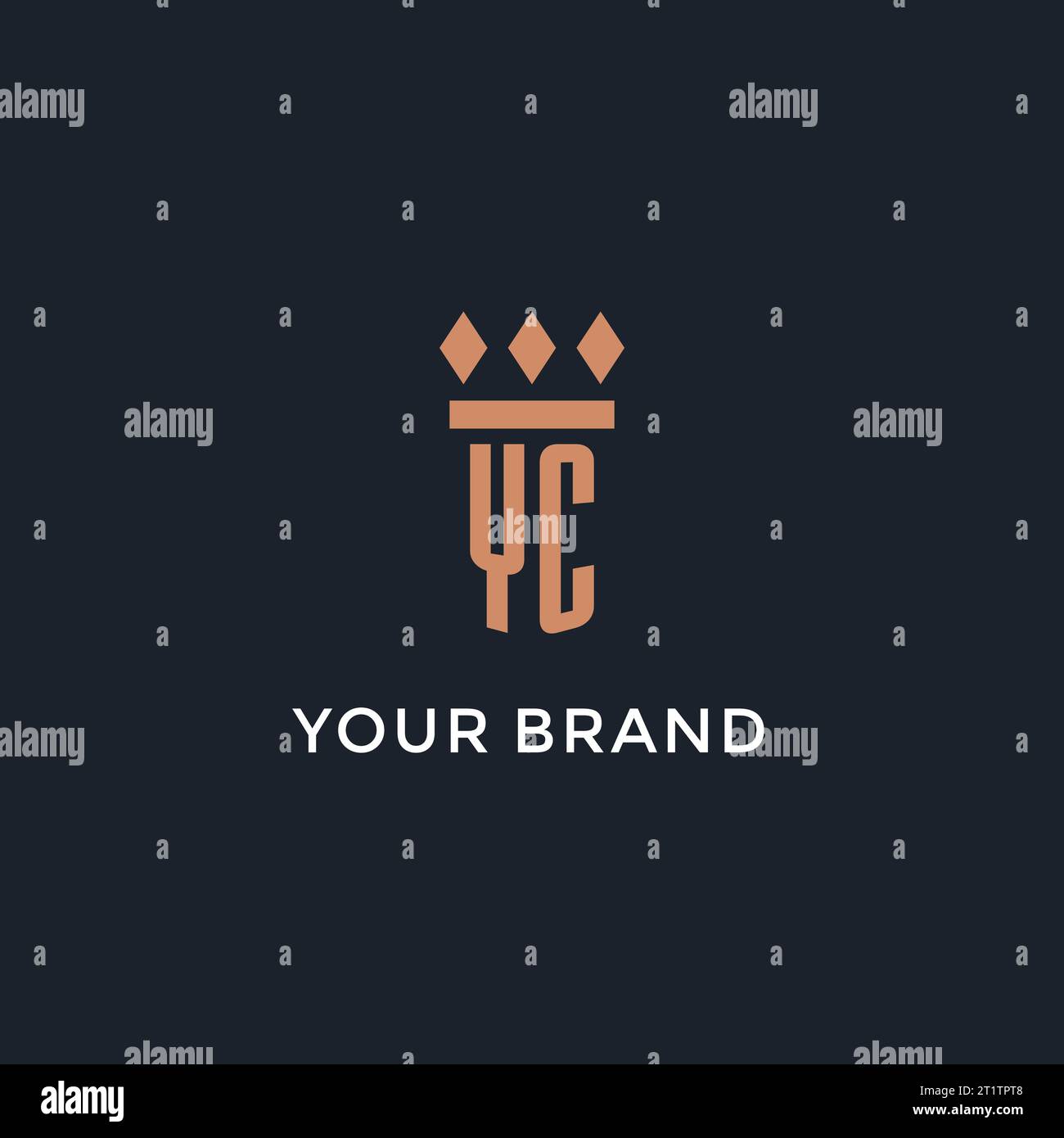 YC logo initial with pillar icon design, luxury monogram style logo for ...