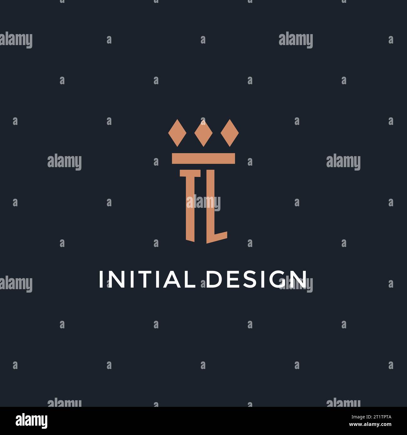 TL logo initial with pillar icon design, luxury monogram style logo for ...