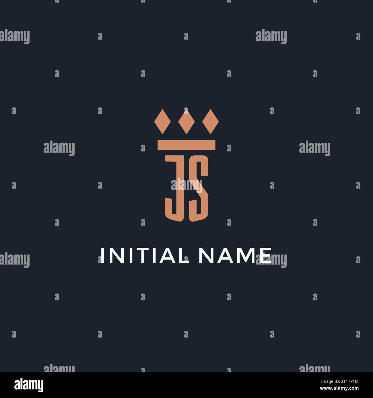 JS logo initial with pillar icon design, luxury monogram style logo for ...