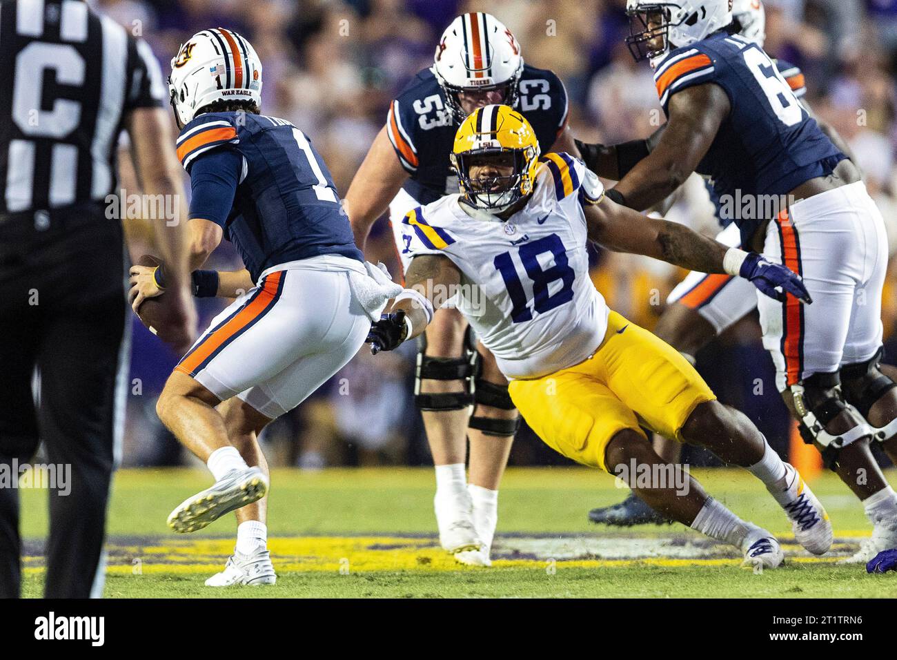 BATON ROUGE, LA - OCTOBER 14: LSU Tigers defensive tackle Mekhi Wingo ...