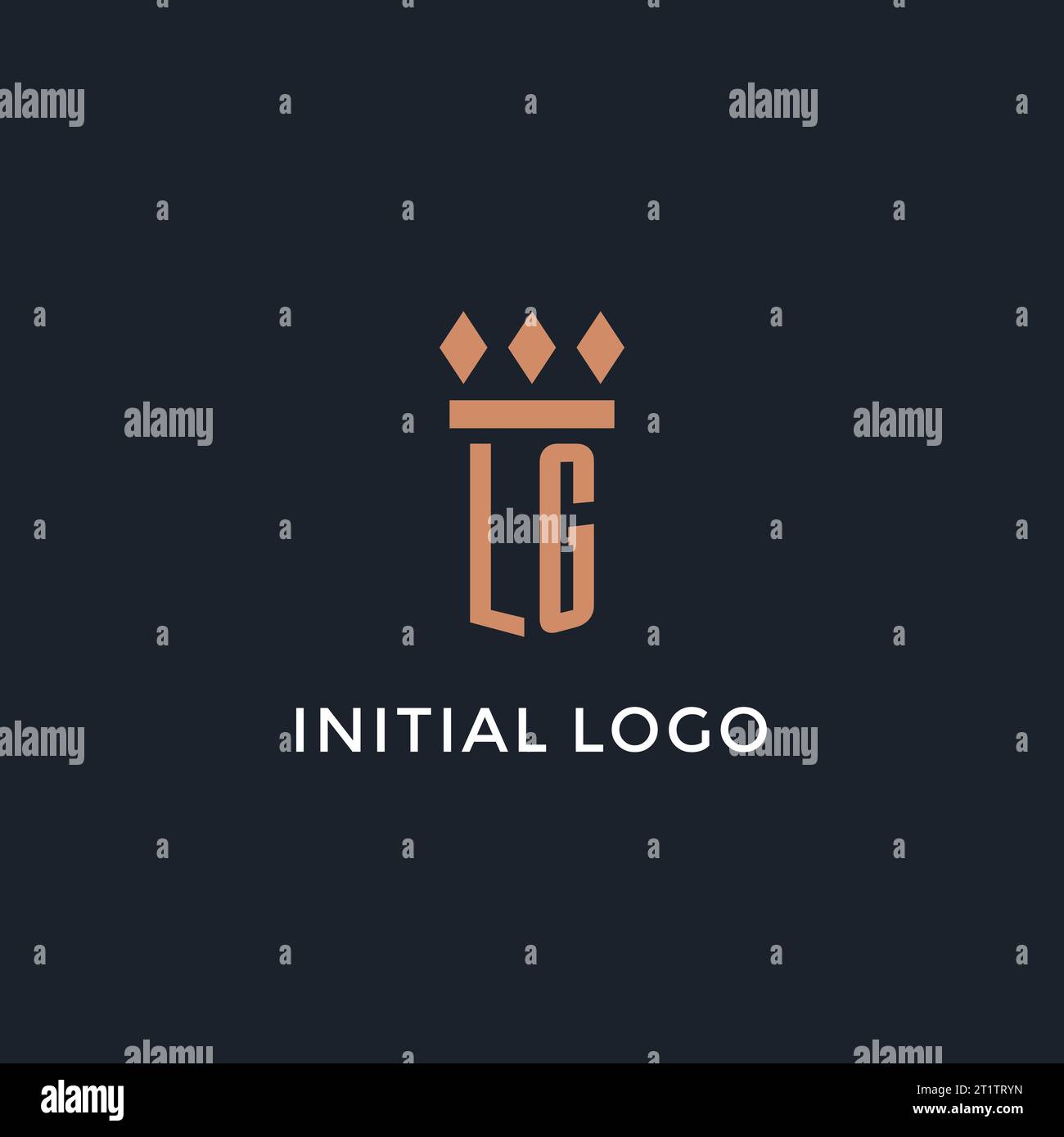 LG logo initial with pillar icon design, luxury monogram style logo for law firm and attorney ...