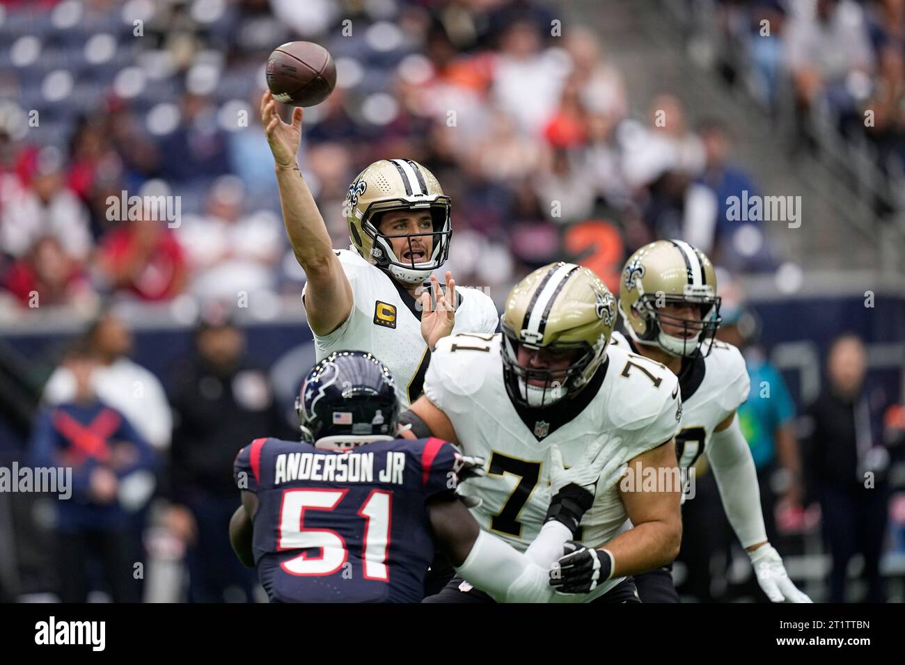 New Orleans Saints quarterback Derek Carr passes in the first half of ...