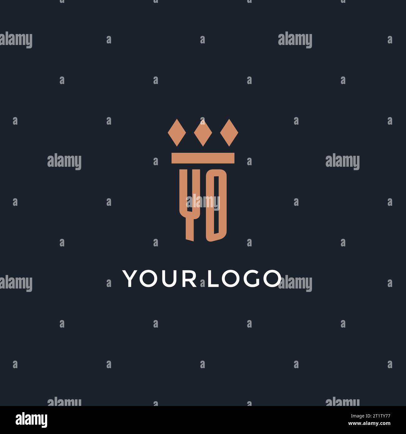 YO logo initial with pillar icon design, luxury monogram style logo for ...