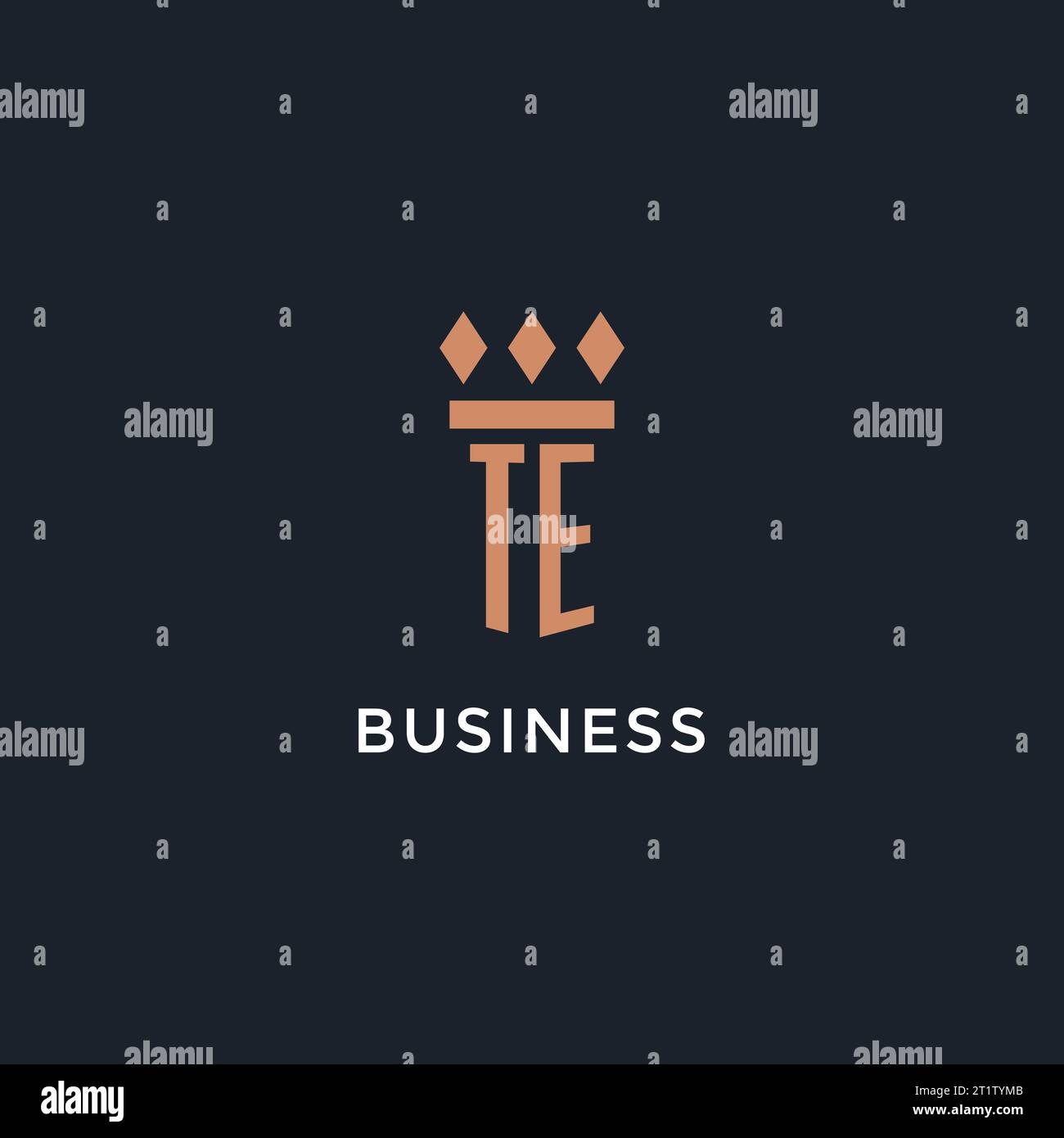 TE logo initial with pillar icon design, luxury monogram style logo for ...