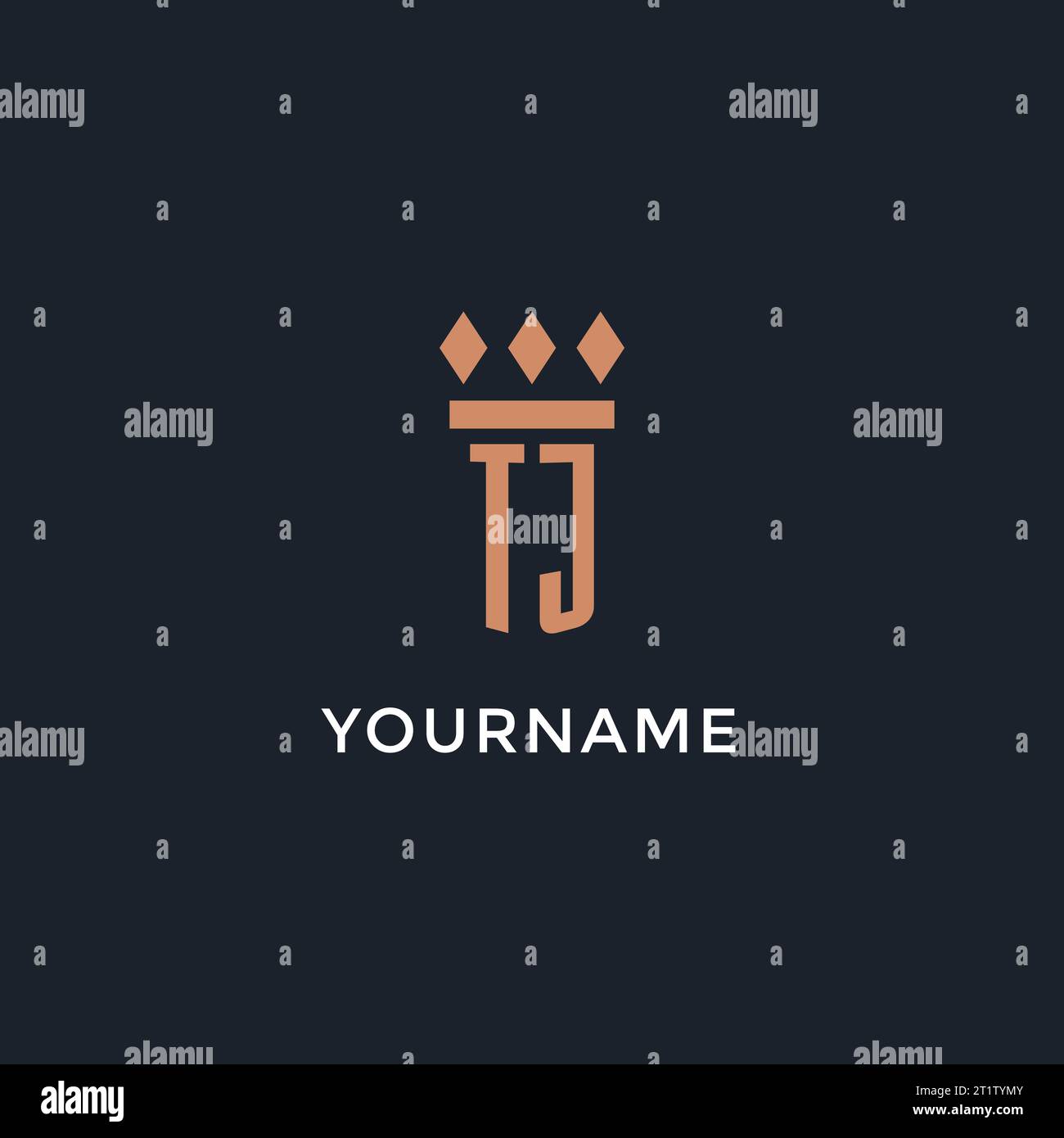 TJ logo initial with pillar icon design, luxury monogram style logo for law firm and attorney ...