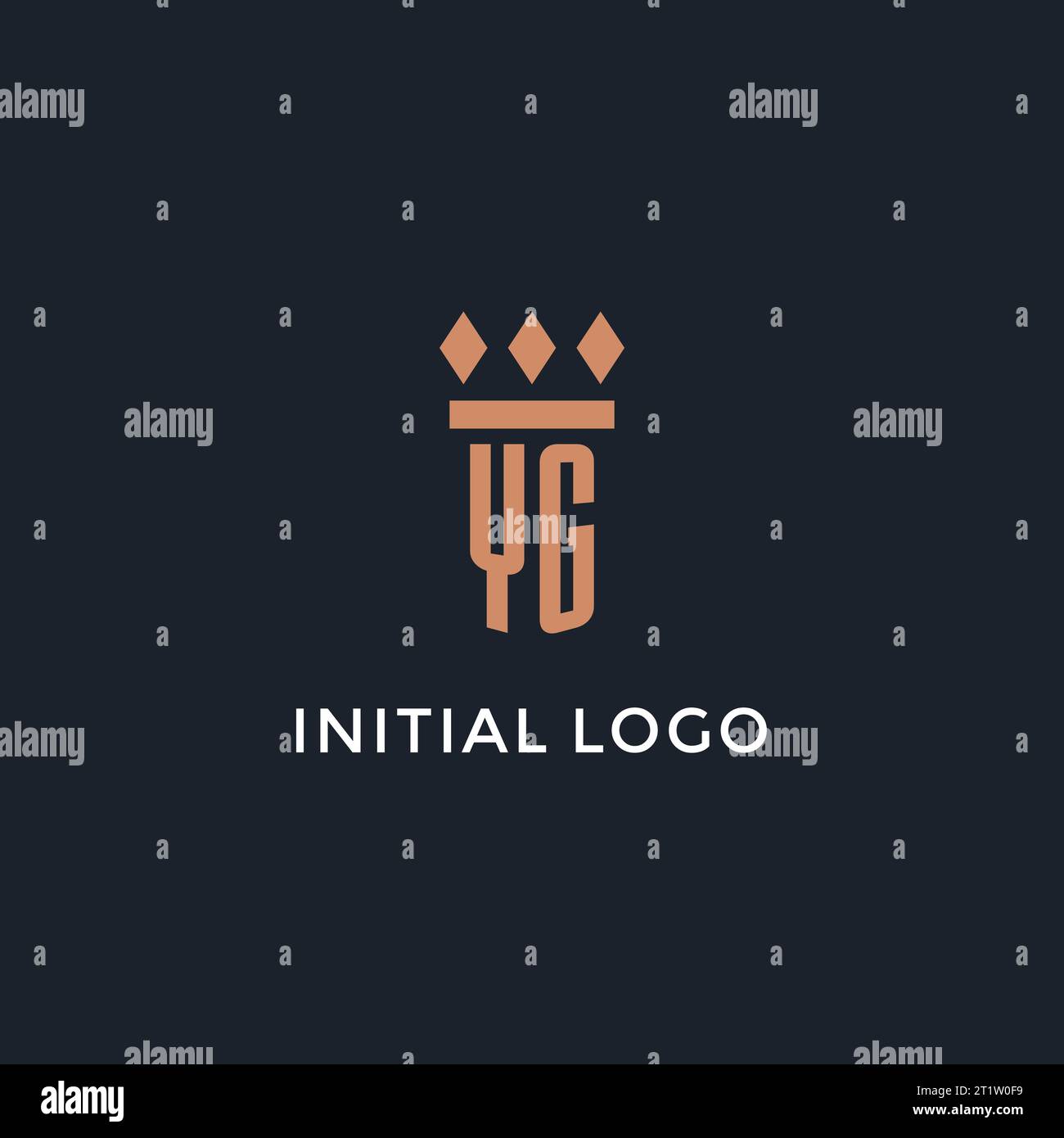 YG logo initial with pillar icon design, luxury monogram style logo for ...
