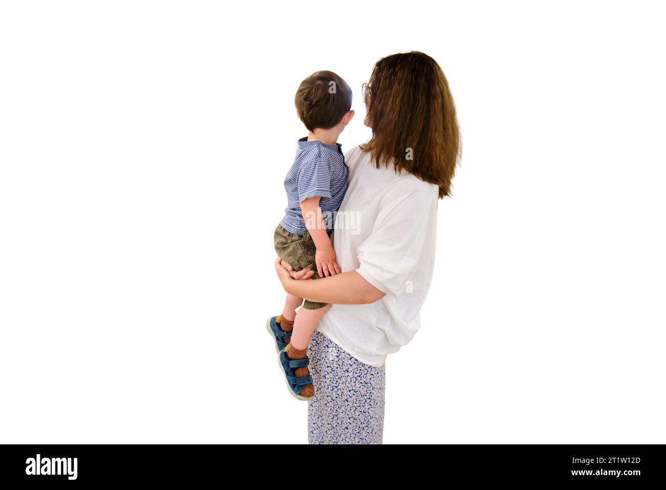 A woman and her child are waiting for their appointment in the clinic ...