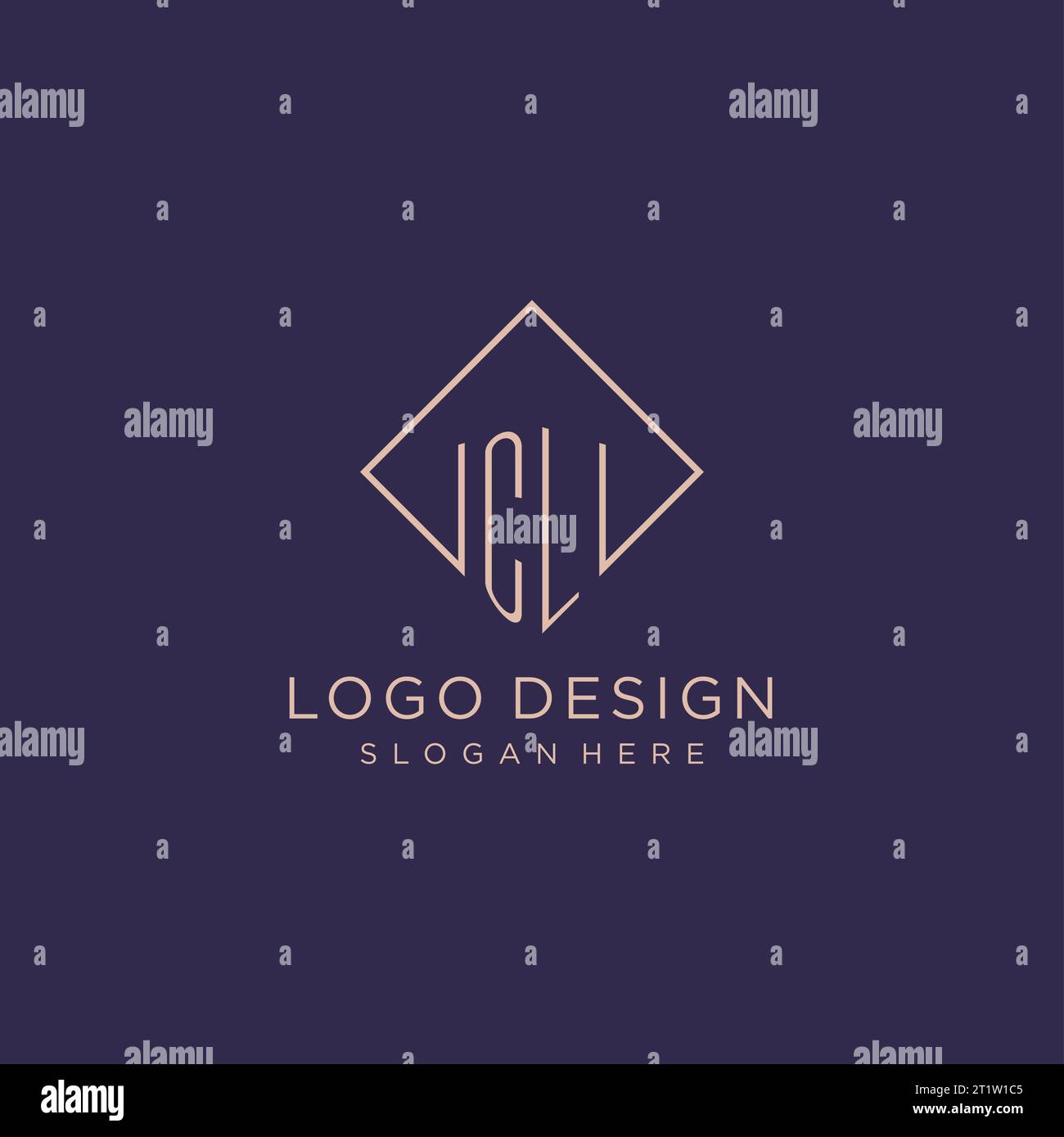 Initials CL logo monogram with rectangle style design vector graphic ...
