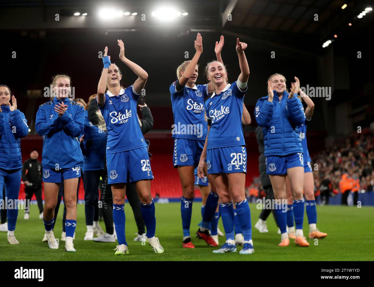 Evertons Katja Snoeijs Centre Left And Megan Finnigan Centre Right