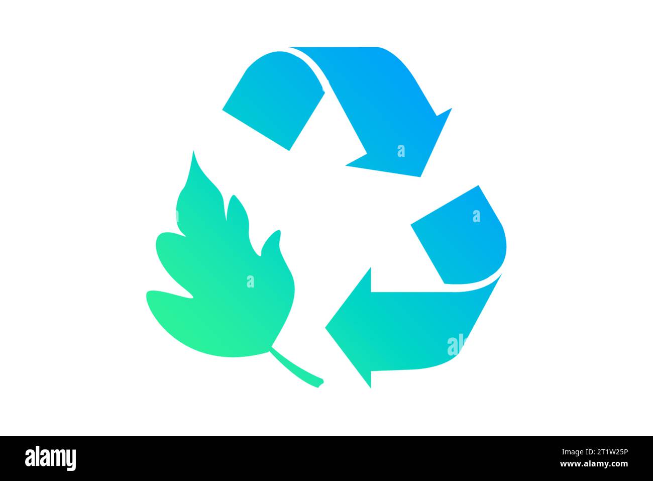 Recycling symbol blue gradient with stroke on white background Stock ...