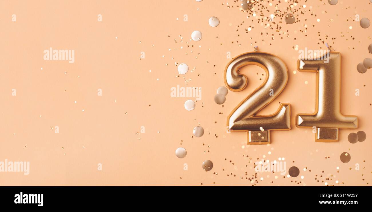 21 years celebration. Greeting banner Stock Photo - Alamy
