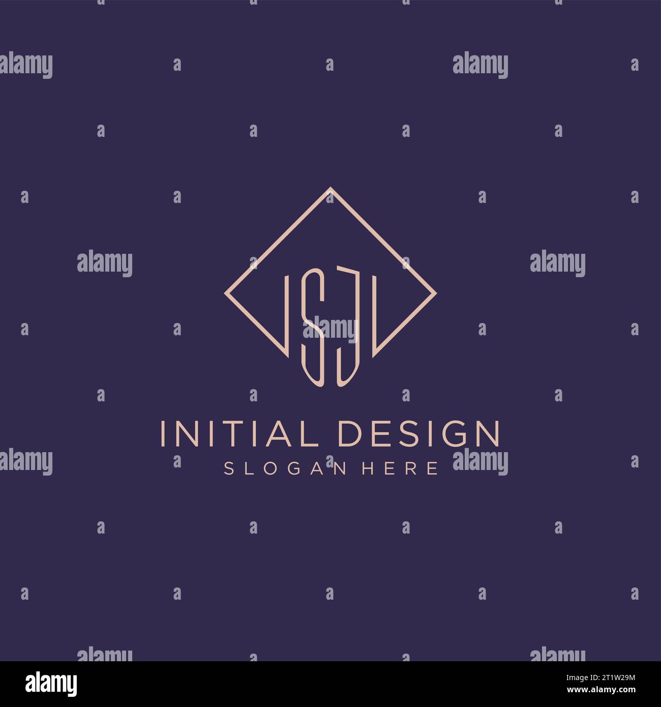 Initials SJ logo monogram with rectangle style design vector graphic ...