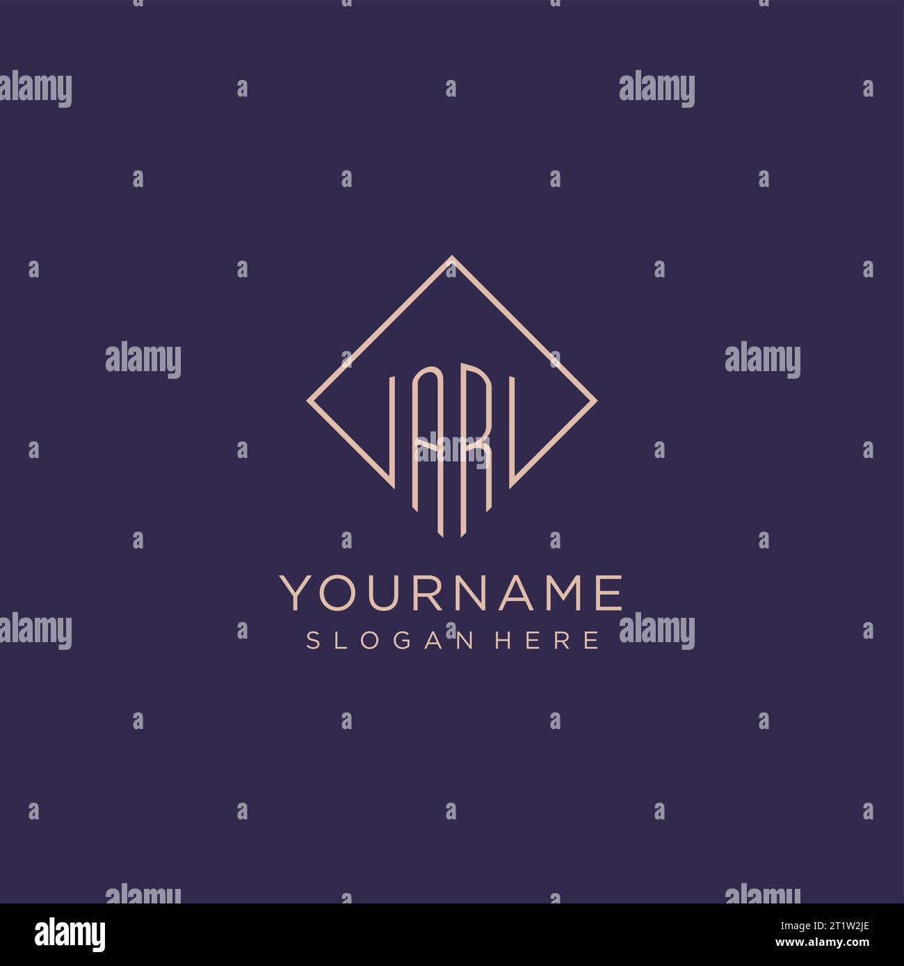 Initials AR logo monogram with rectangle style design vector graphic ...