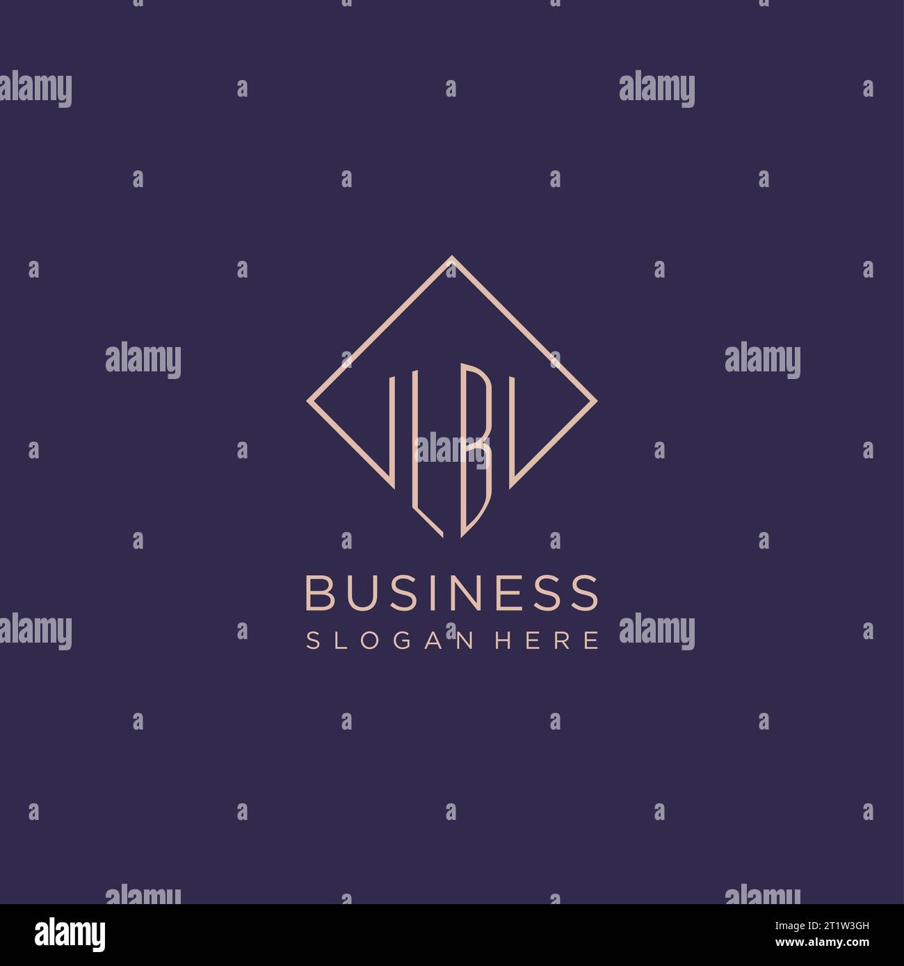 Initials LB logo monogram with rectangle style design vector graphic ...