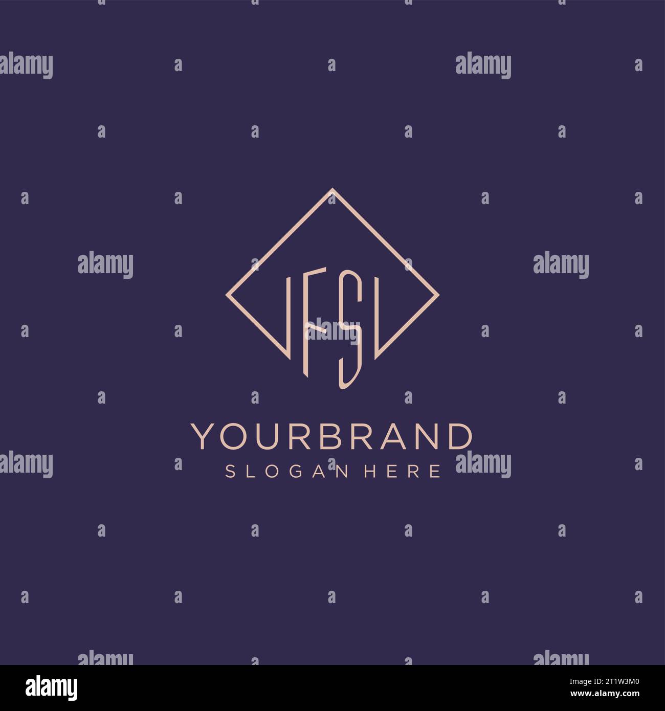 Initials FS logo monogram with rectangle style design vector graphic ...