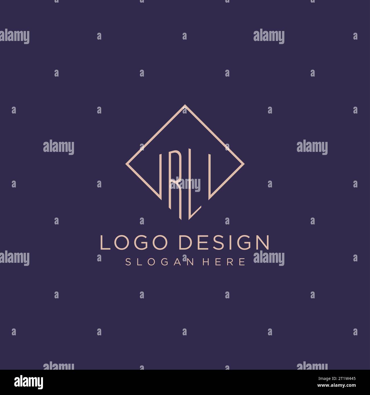 Initials RL logo monogram with rectangle style design vector graphic ...