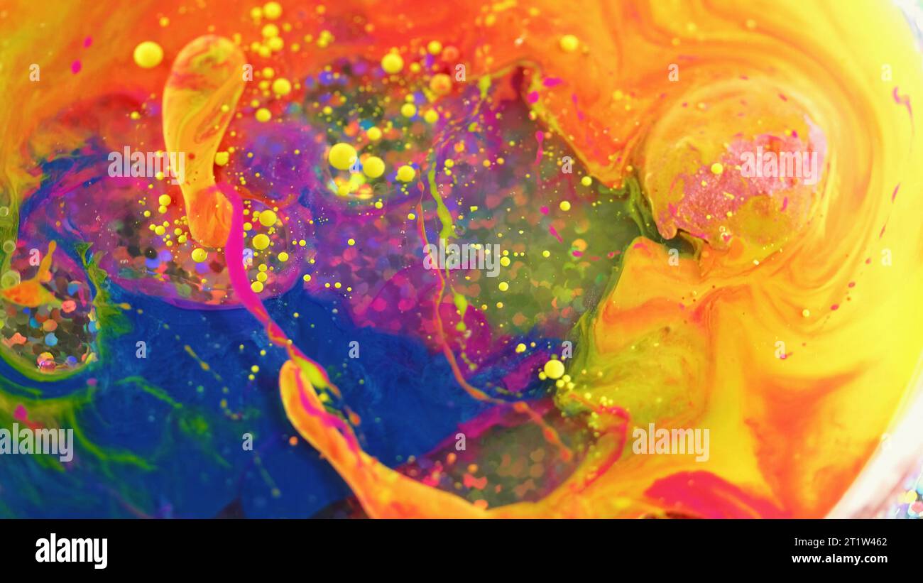 Pigment splatter glitter particles liquid hi-res stock photography and ...