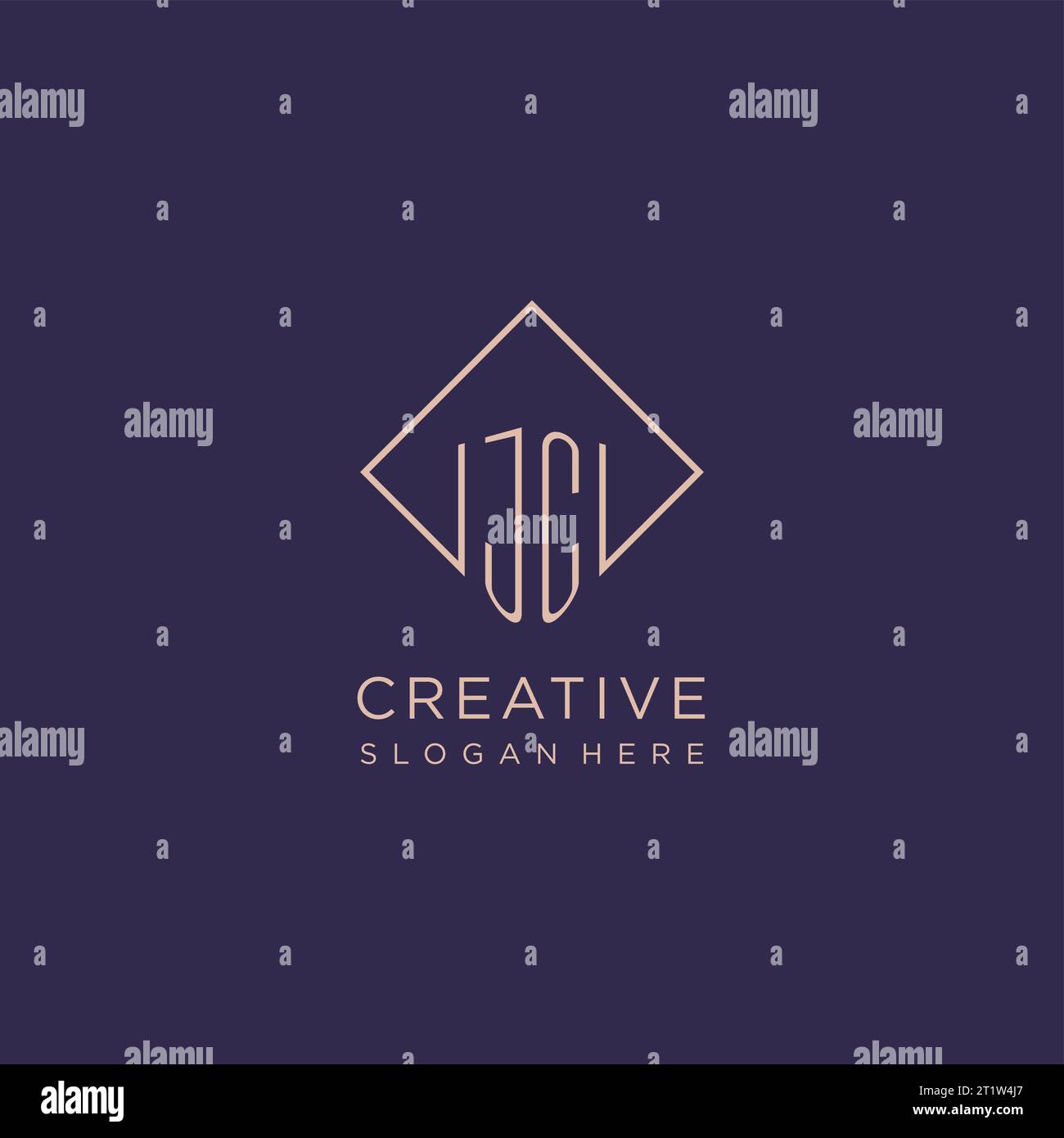 Initials JC logo monogram with rectangle style design vector graphic ...
