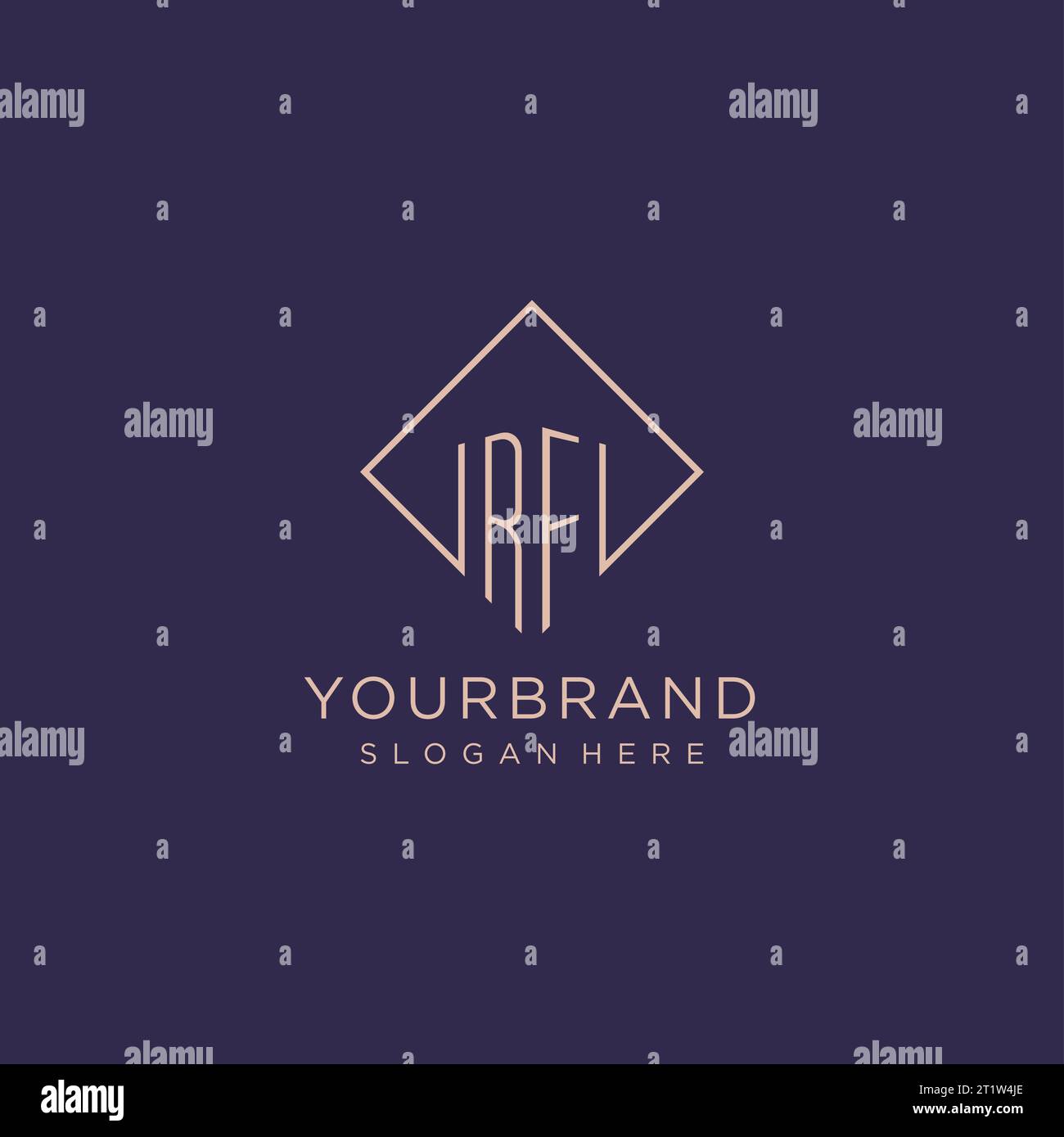 Initials RF logo monogram with rectangle style design vector graphic ...