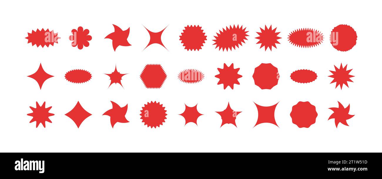 Set of flat starburst shapes. Design elements for promo advertising ...