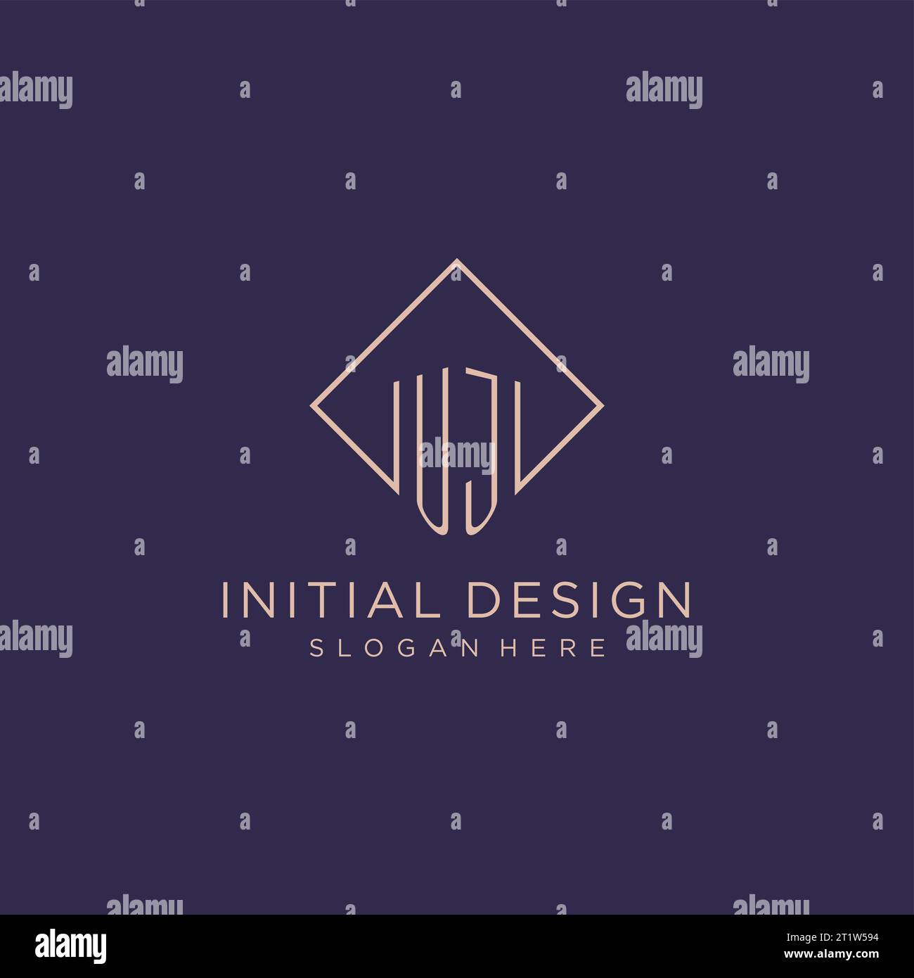 Initials UJ logo monogram with rectangle style design vector graphic ...