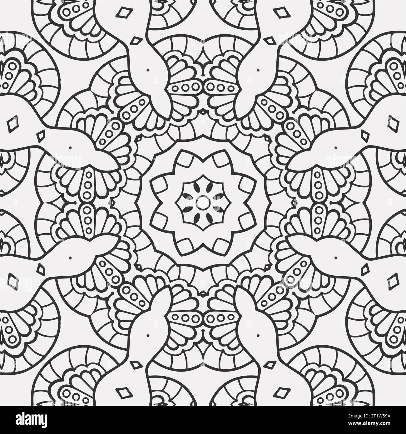 vector geometric pattern coloring page design Stock Vector Image & Art ...