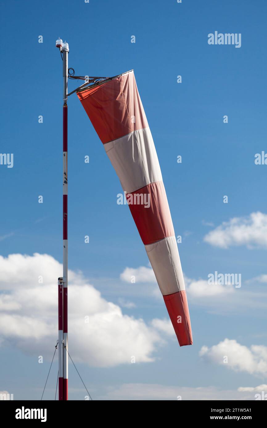 Close-up of an airfield windsock in low winds Stock Photo - Alamy