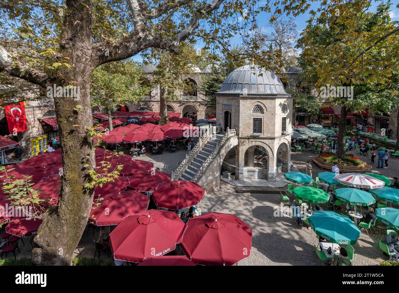 The Koza Han(Silk Bazaar) historic caravanserai(Han) in Bursa, Turkey ...