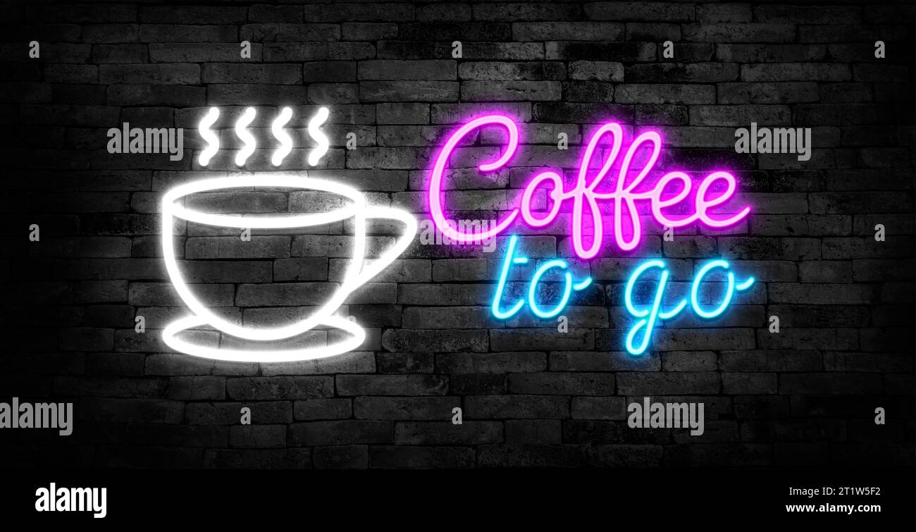 Coffee Time Neon Signs Vector Design Template Stock Photo - Alamy