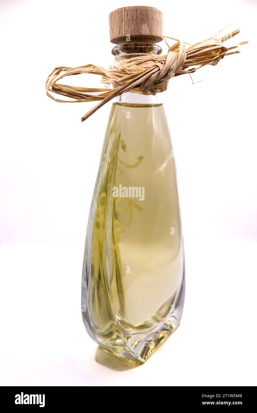 A view of a liquor bottle on a white background Stock Photo - Alamy