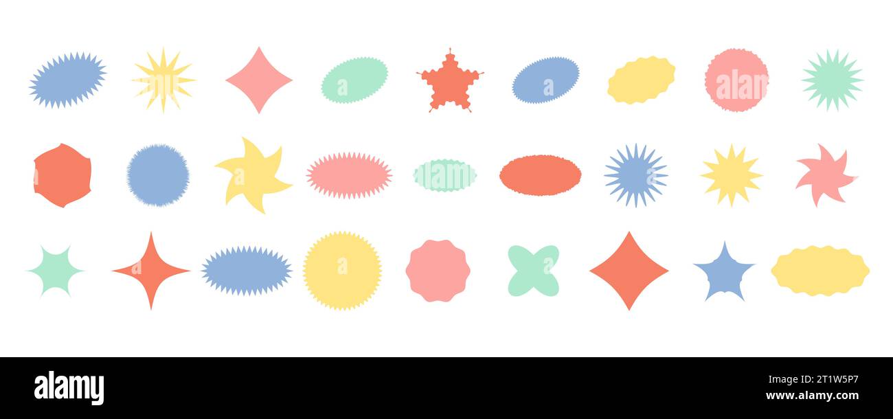 Set of starburst stickers. Design elements for promo advertising ...