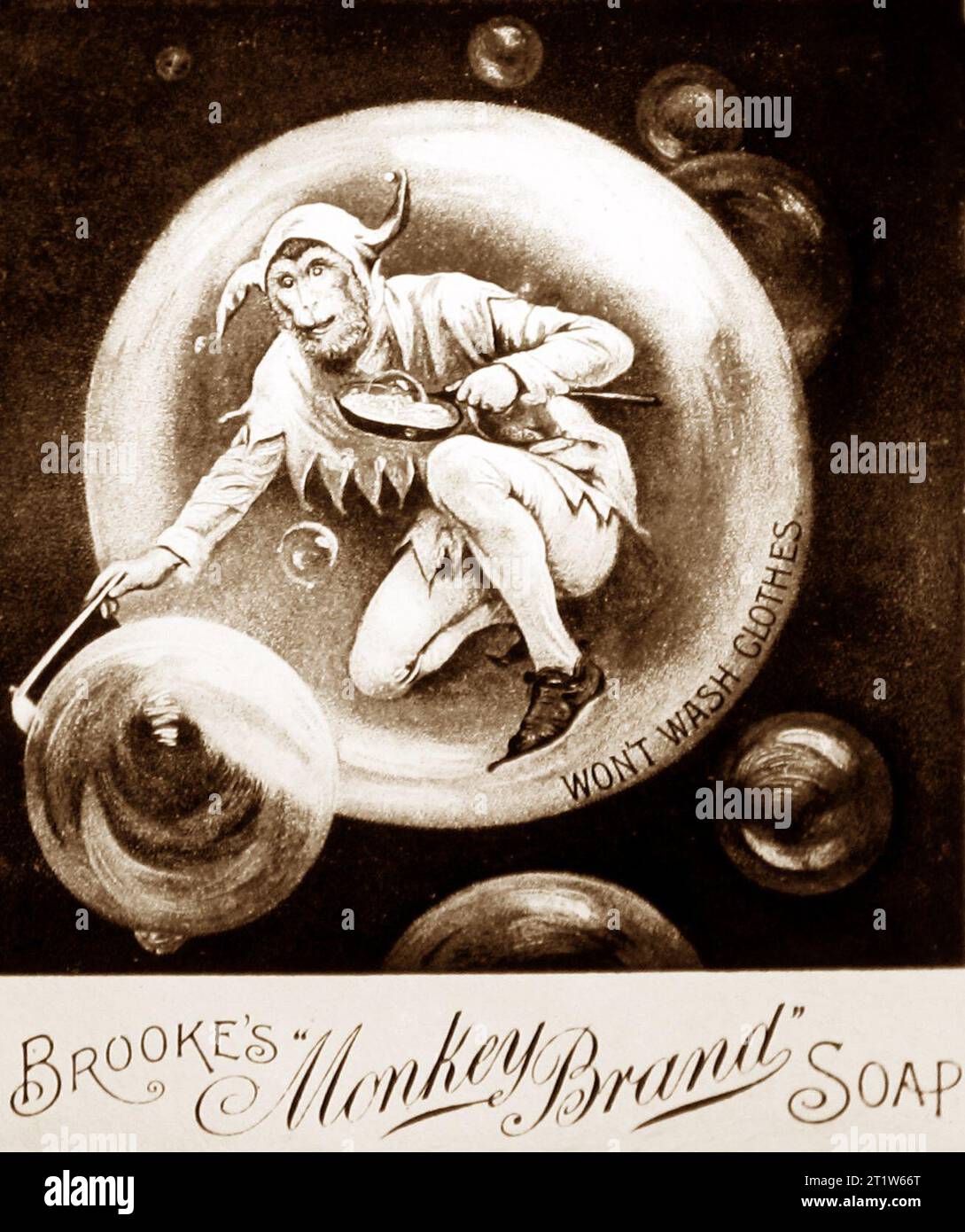 Monkey Brand soap advertisement, Victorian period Stock Photo - Alamy
