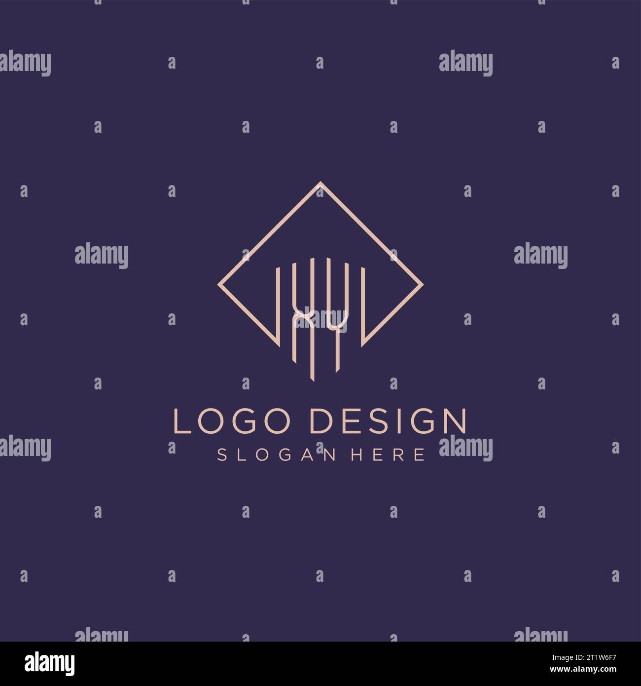 Initials XY logo monogram with rectangle style design vector graphic ...