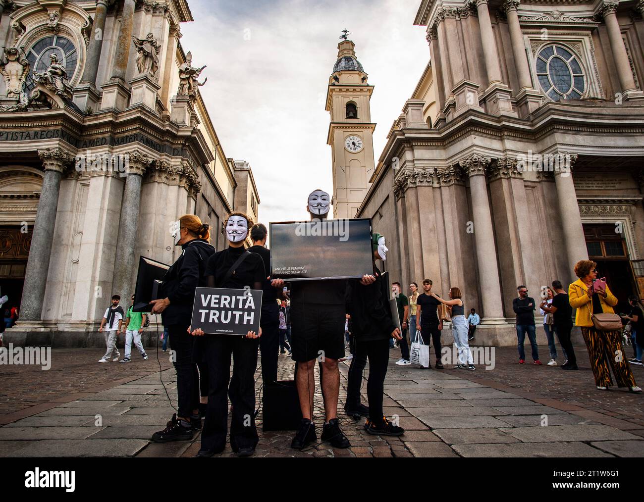 Italy Turin - Piazza san Carlo demonstration of animalist movements ...