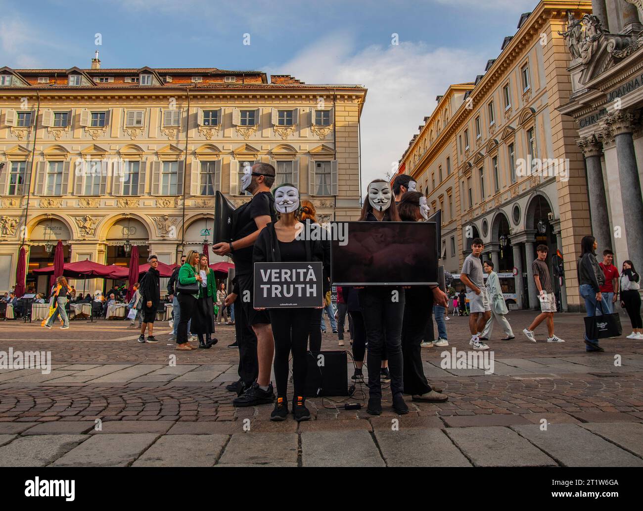 Italy Turin - Piazza san Carlo demonstration of animalist movements ...