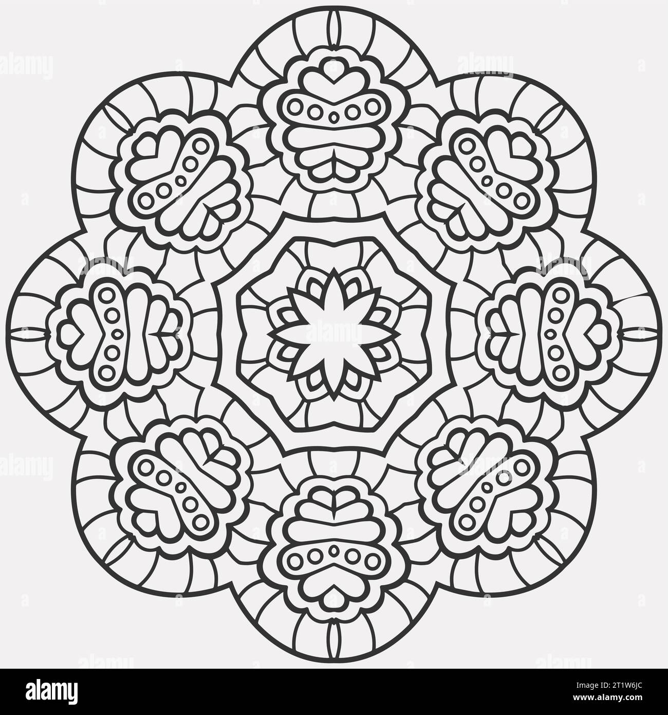 vector geometric pattern coloring page design Stock Vector Image & Art ...