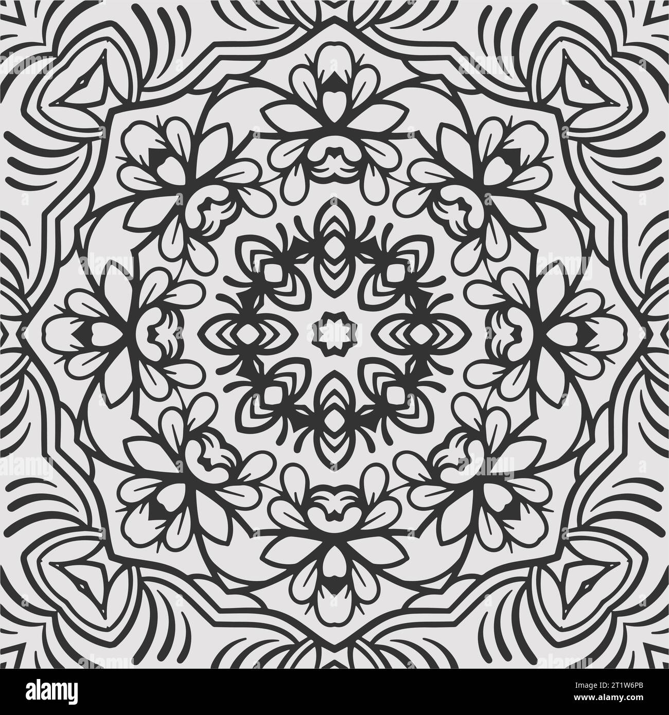 vector geometric pattern coloring page design Stock Vector Image & Art ...